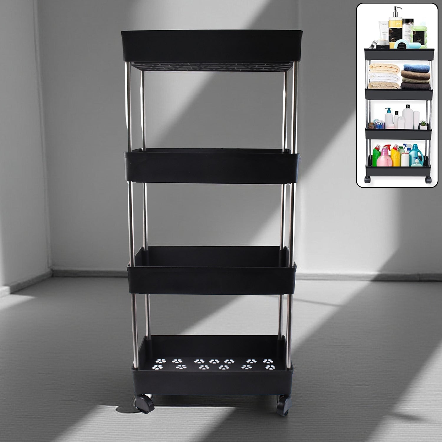 Movable Storage Rack Trolley – Sky Shopy
