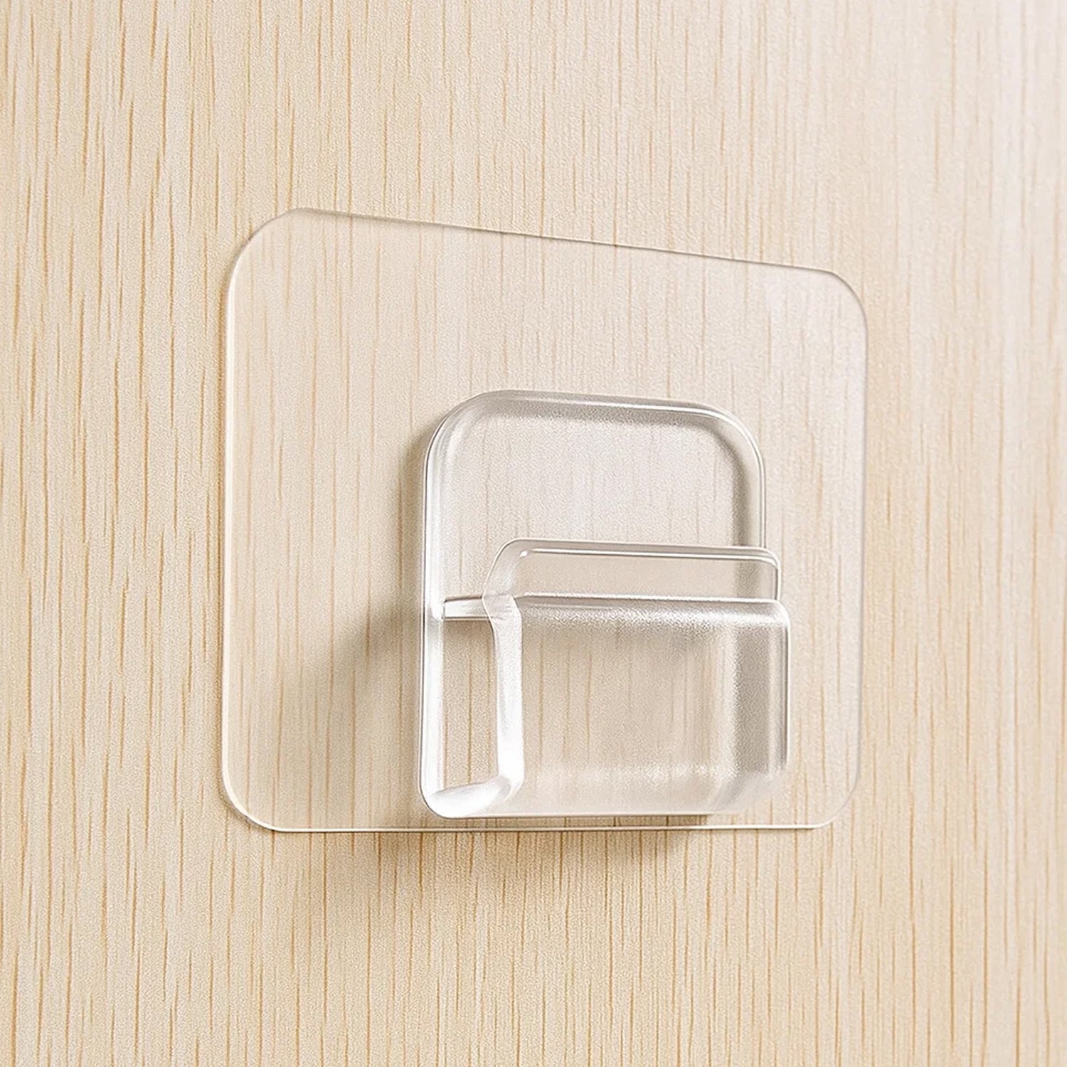 Heavy-Duty Transparent Wall Hook with Seamless Adhesive Backing (1 Pc ...