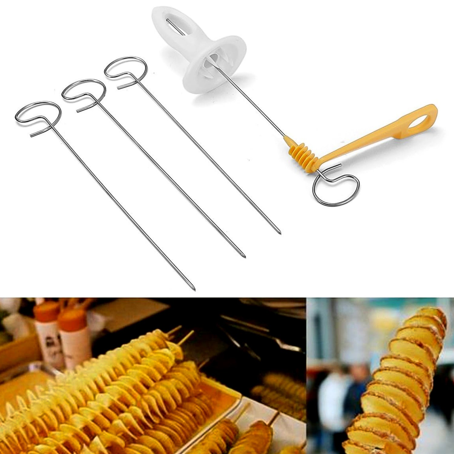 Shop Potato Spiral Cutter, Potato Twister (4 Spits) | DeoDap – Sky Shopy