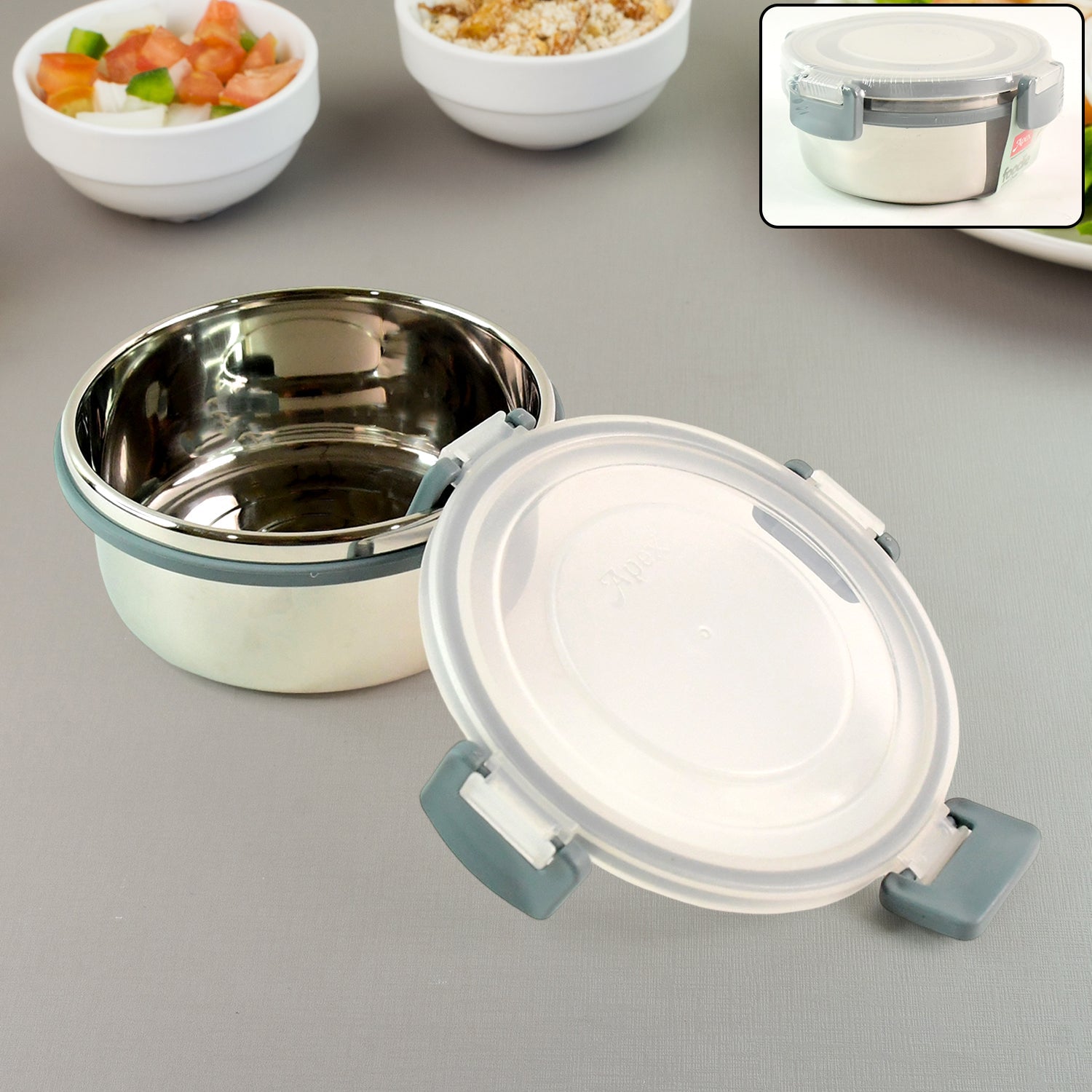 Apex Round Airtight Food Storage Container Approx 500 ml (1 Pc) – Sky Shopy