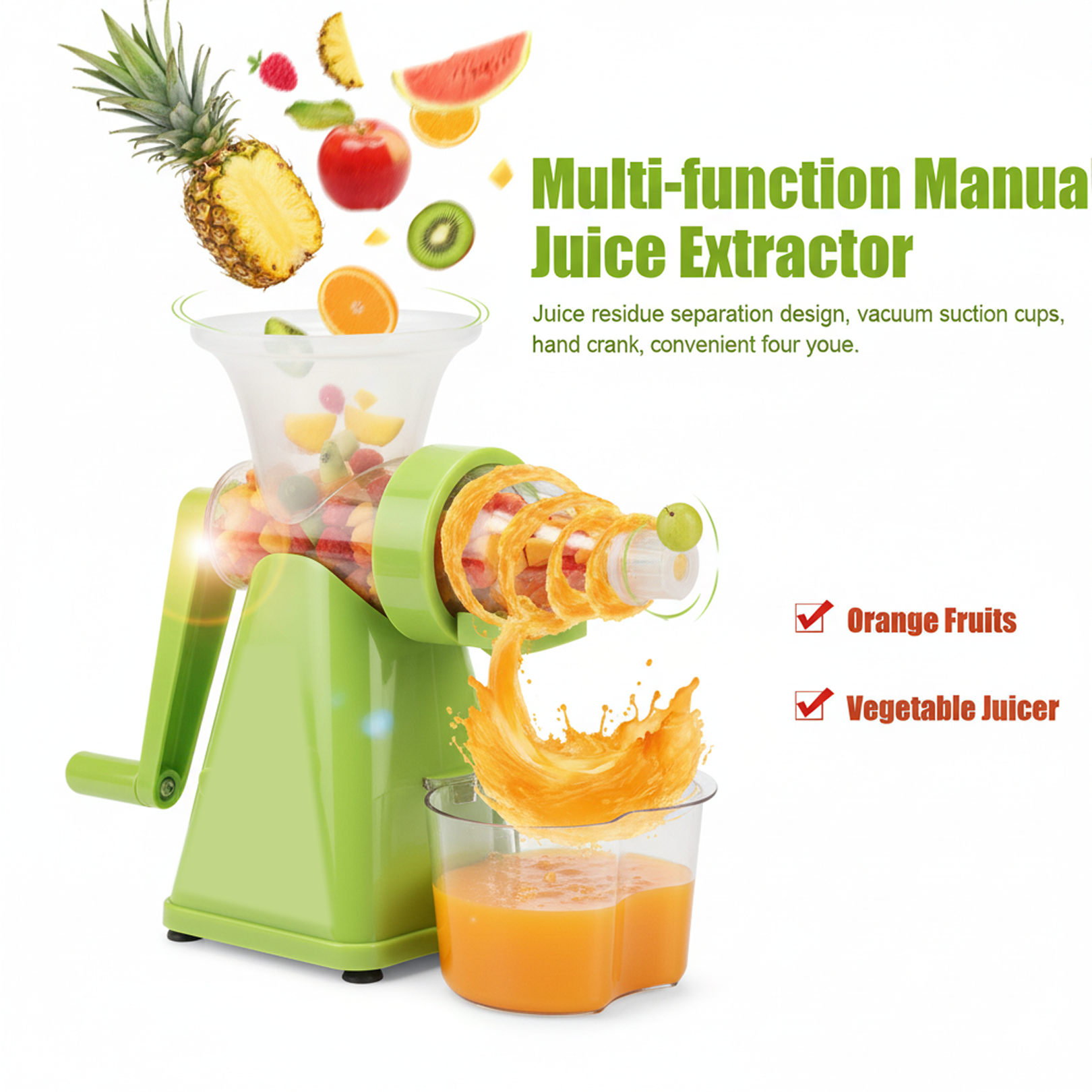 Manual Juicer Modern Plastic Fruit and Vegetable Juicer (1 Pc / Bowl N ...