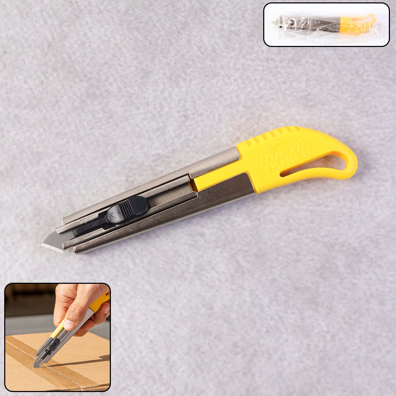 Heavy-Duty Stainless Steel Body Utility Cutter Knife (1 Pc / With 2 Ex ...
