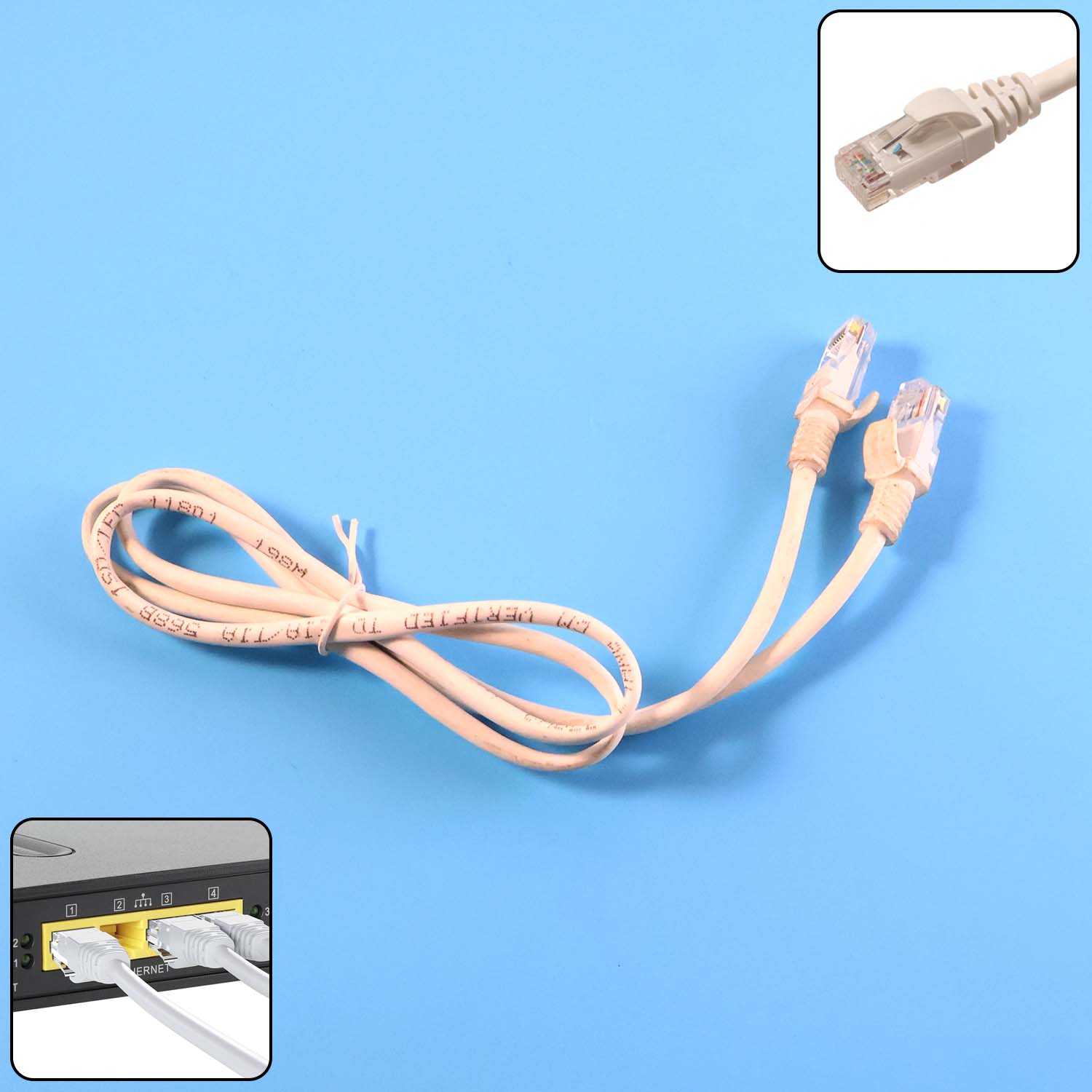 High-Speed 1 Meter Ethernet LAN Cable (1 Pc) – Sky Shopy